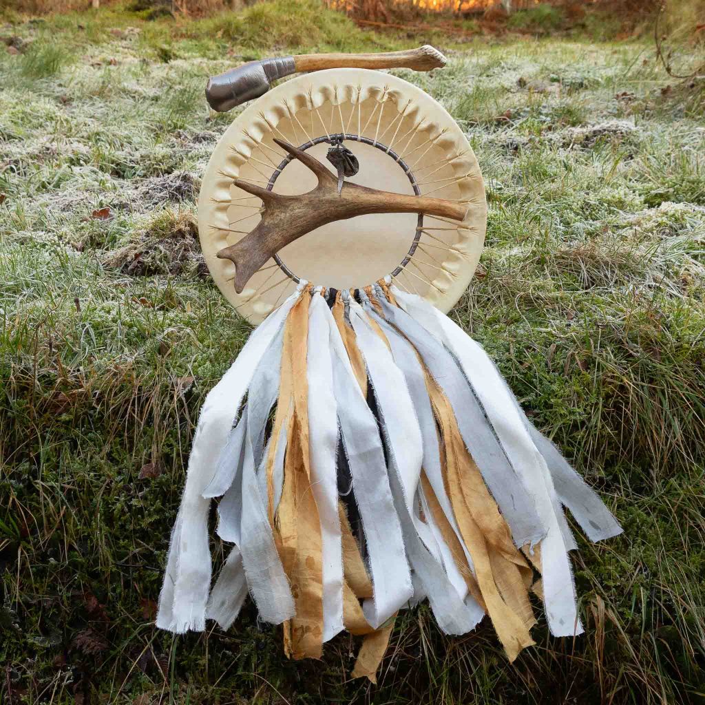 16" Shamanic Reindeer Drum "Solstice Star" - Ros Simons